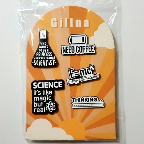 Gillna | Accessories | Gillna Set Of 5 Science Pins | Poshmark